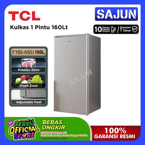 Promo TCL Kulkas 1 Pintu (Refrigerator) 160L Freezer Zone F160-A50 ...