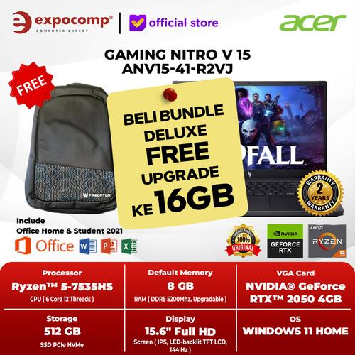 Promo ACER GAMING NITRO V 15 ANV15-41-R2VJ BLACK AMD RYZEN 5-7535HS ...
