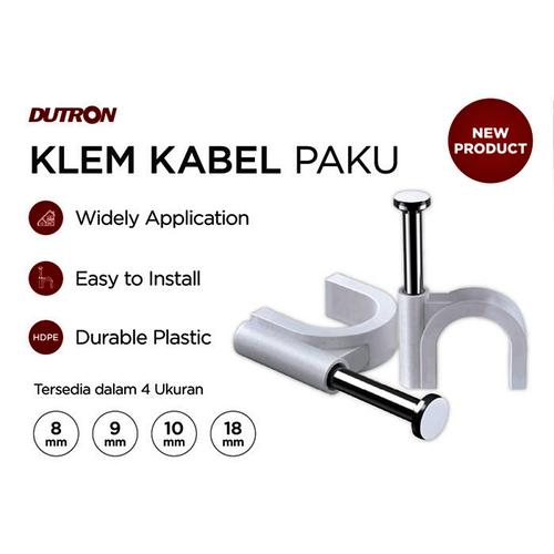 Jual Klem Kabel Listrik 10mm 9mm 8mm 18mm Putih Paku Beton 1 Kotak Isi ...