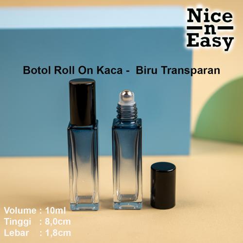 Jual Botol Roll On 10ml Kaca BIRU TRANSPARAN Bola Besi Parfum Essential ...