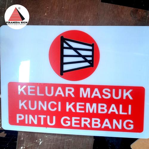 Jual SIGN BOARD PAPAN AKRILIK KELUAR MASUK GERBANG KUNCI PINTU - 18x25 ...