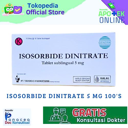 Jual ISOSORBIDE DINITRATE 5MG 100`S obat jantung isdn - Kota Bekasi ...
