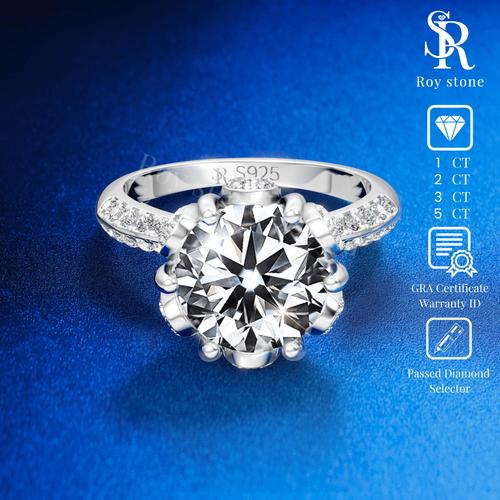 Promo RoyStone - Peony Ring Moissanite Lapis Emas 18K Sertifikat GRA ...