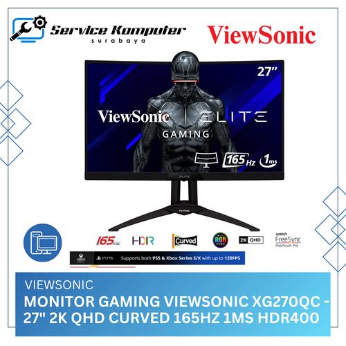 Promo ViewSonic XG270QC - 27" 2K QHD Curved 165Hz 1ms HDR400 Monitor ...