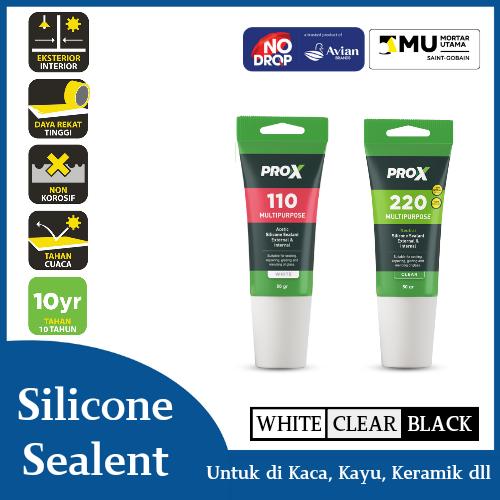Jual Sealent Sealant silicone ProX Avian Nodrop MU Kaca beton kayu Pro ...