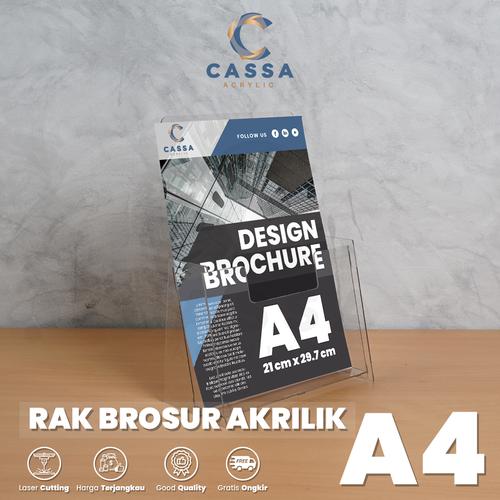 Promo Rak Brosur Akrilik / Display Tempat Brosur Ukuran A4 - Rakit ...