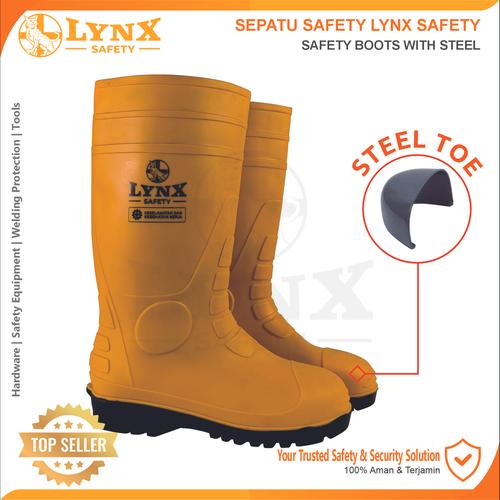Jual Sepatu Boot Safety Rubber LYNX SAFETY With Steel Toe Ujung Besi ...