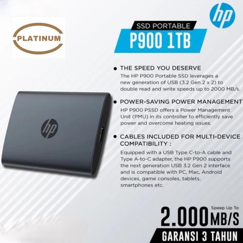 Jual HP SSD P900 Portable SSD 512GB 1TB 2TB External SSD Type C ...