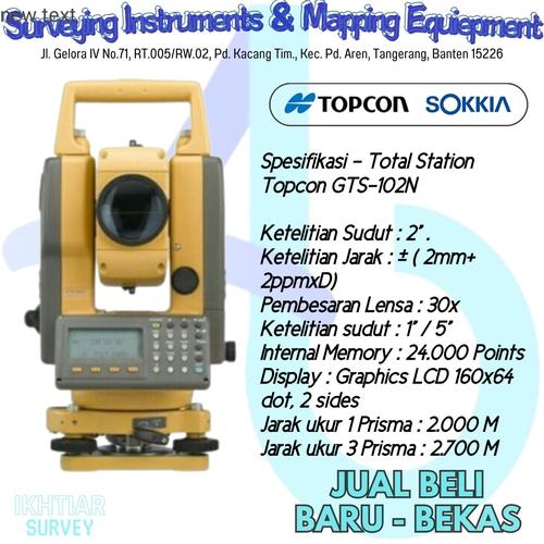 Jual Total station Topcon GTS-102n | Topcon Gts-102n laser garansi 1 ...