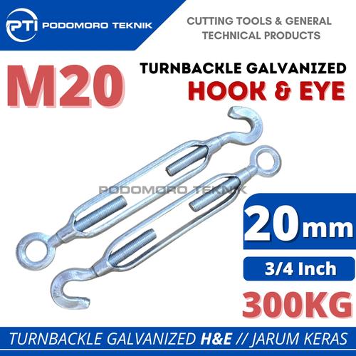 Jual Turnbuckle M20 Jarum Keras GALVANIS Hook & Eye Span Skrup 20 MM ...
