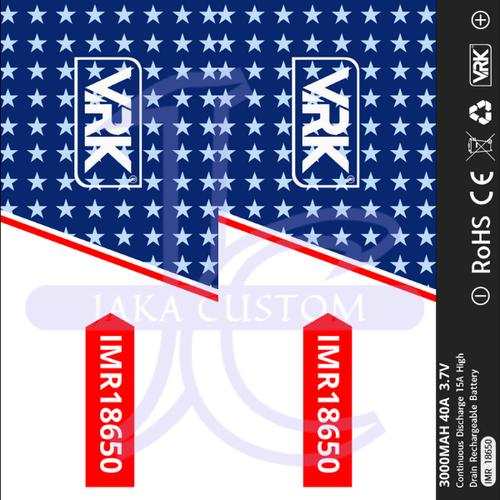Jual Jaka Custom - Skin Stiker Wrap Baterai 18650 Motif VRK Full Desain ...