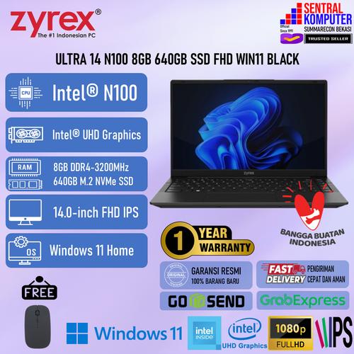 Jual Laptop Pelajar Zyrex Ultra 14 Intel N100 8GB 128GB eMMC 256GB SSD ...
