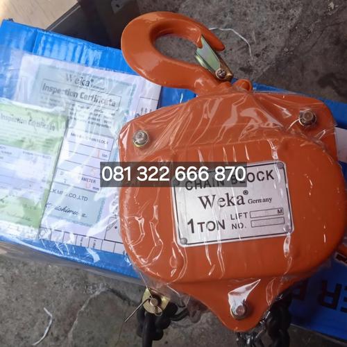 Jual Chain Block Tackle 1 Ton WEKA Manual Chain Hoist Alat Kerakan Manual - 1 Ton x 5 Meter ...