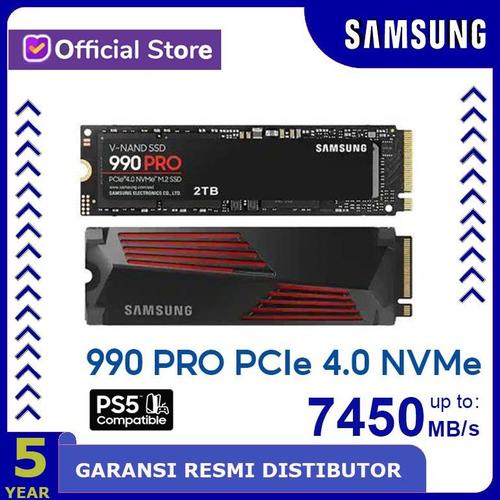 Jual Baru Ssd Samsung 990 Pro 1Tb - Ssd M.2 Nvme Pcie Gen 4 - HEATSINK ...