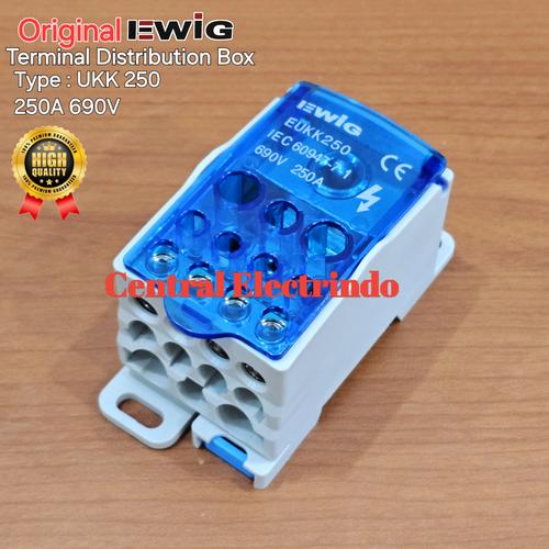 Jual Terminal Block EWIG UKK 250A 690V Terminal Distribusi Junction Box Din Rail. - Kota ...