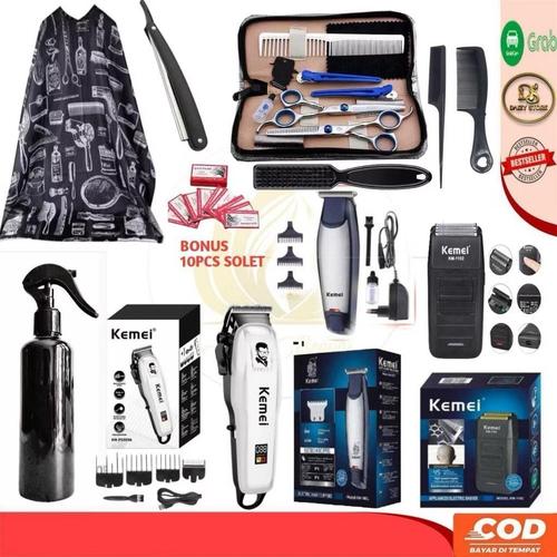 Jual Paket Alat Cukur Rambut Elektrik Kemei 809 Kemei 1102 Kemei 5021 ...
