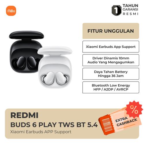 Promo Xiaomi Redmi Buds 6 Play Bluetooth 5.4 Baterai Hingga 36 Jam ...