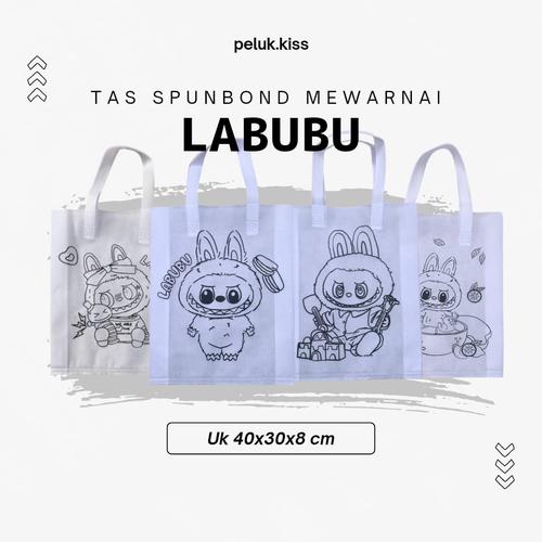 Promo Tas Mewarnai Spunbond Uk 40x30x8 Labubu Viral Melukis - Labubu ...