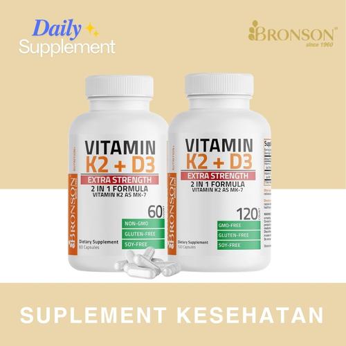 Jual Bronson Vitamin D3 K2 10000 iu extra strength 120 capsule - isi 6o capsules - Jakarta Barat ...