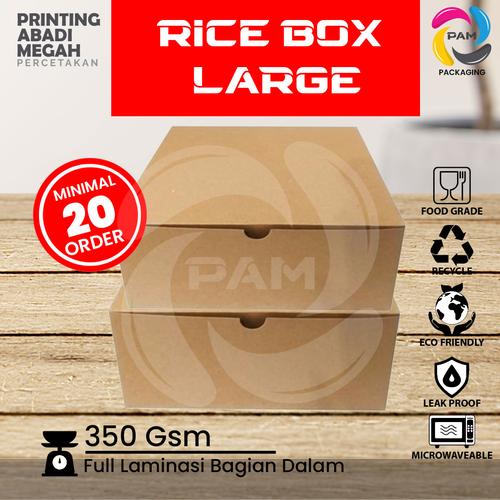 Jual PAPER RICE BOX/KOTAK NASI MAKANAN TAKEAWAY BAHAN KRAFT 325 GR ...