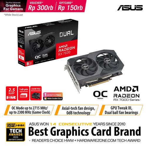 Promo ASUS Dual Radeon RX 7600 V2 OC Edition 8GB GDDR6 Cicil 0% 3x ...