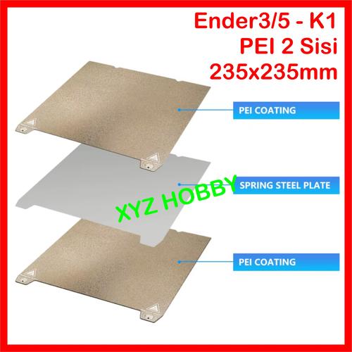 Jual PEI 235mm K1 Magnetic Spring Steel Sheet Textured Double Sided Spray Metal Build Plate ...