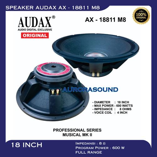 Jual SPEAKER AUDAX AX 18811 M8 WOOFER 18 INCH SPEAKER AUDAX AX 18811 ...