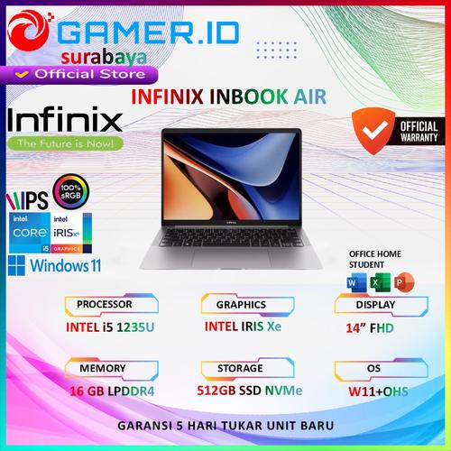 Promo INFINIX INBOOK AIR I5 1235U 16GB 512GB W11 14.0WUXGA IPS 100SRGB ...