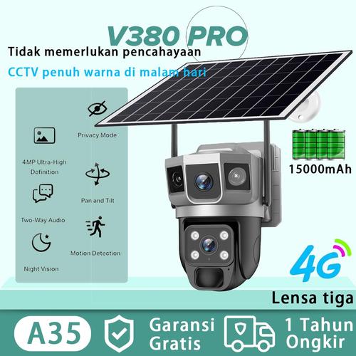 Jual V380 Pro 4K CCTV Kamera 4G WIFI Solar Panel Surya Tenaga Matahari ...