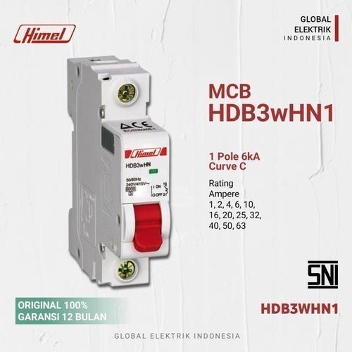 Jual MCB Himel 1 Phase 63A Ampere 6kA 1P 63A HDB3WHN1 HIMEL - Jakarta Barat - Global Elektrik ...