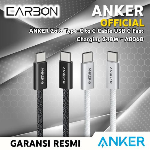 Promo ANKER Zolo Type-C to C Cable USB C Fast Charging 240W - A8060 - Black - Jakarta Pusat ...