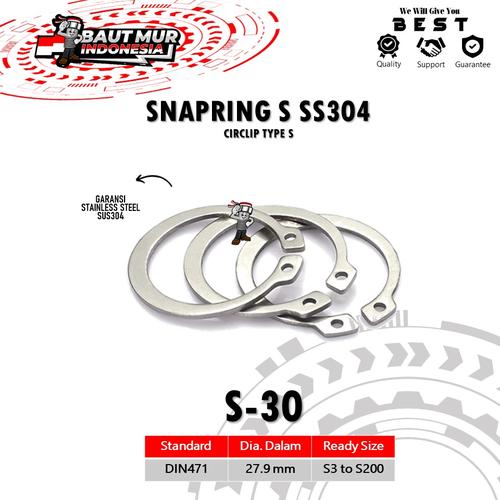 Jual CIRCLIP SNAPRING STAINLESS SS304 TYPE - S30 EXTERNAL LOCKING SNAP ...