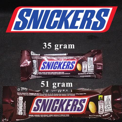 Jual SNICKERS Chocolate Bar coklat 35g 51g 35 gram 51 gram - 51 gram ...