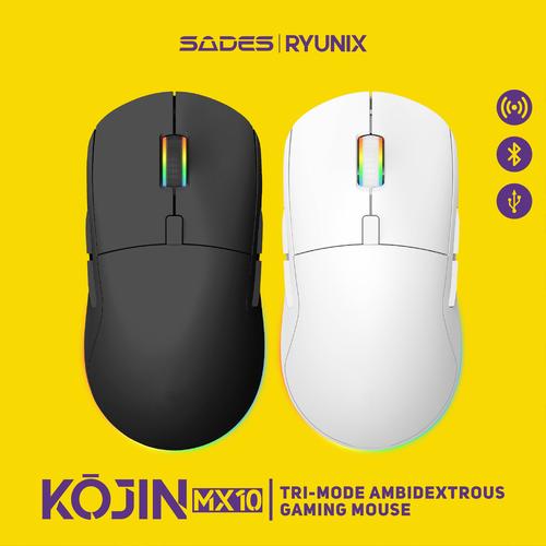 Promo Sades Ryunix Kojin MX10 Mouse Gaming Wireless Bluetooth Triple Mode Ambidextrous - Hitam ...
