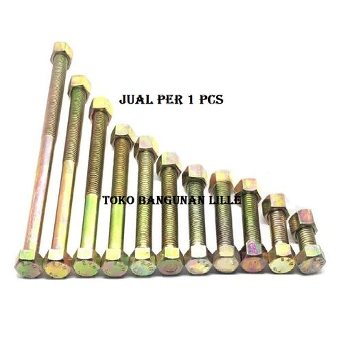 Jual Mur Baut Kuning m 12 x 60 mm Hex Bolt Nut Galvanis M12 x 6 cm Baut ...