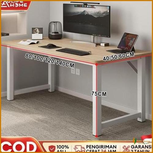 Jual Best- Meja Kerja Minimalis Meja Belajar Aesthetic Meja Kantor Kayu ...