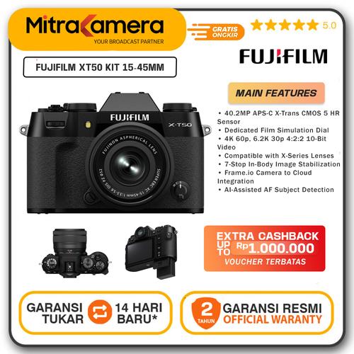 Promo Fujifilm XT50 Kit 15-45mm Fuji X-T50 XT 50 kit 15-45 Mirrorless ...