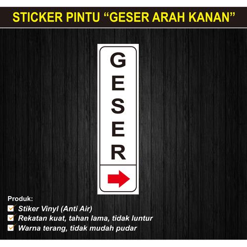 Jual Stiker Vinyl Rambu Pintu Geser / Rambu Tulisan Pintu Geser Arah ...