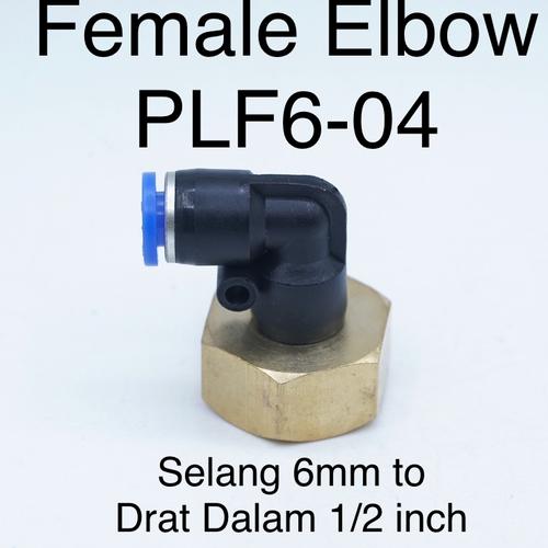 Jual PLF6-04 PLF6 - 04 Slip Lock Konektor Pneumatik Siku L Selang 6mm to Drat Dalam 1/2" 1/2 ...