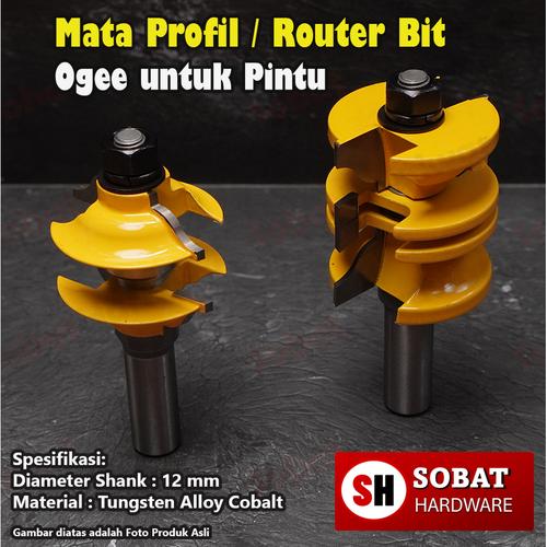 Jual Mata Profil Router Bit Ogee untuk Frame Pintu Wood Joint 12mm ...