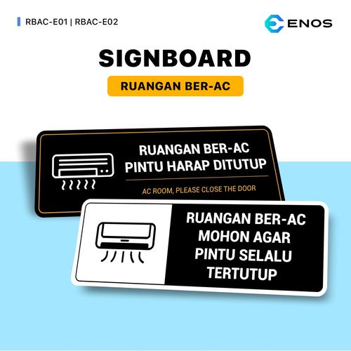 Jual Signboard Akrilik Ruangan Ber AC Pintu Harap Di Tutup Signage AC ...