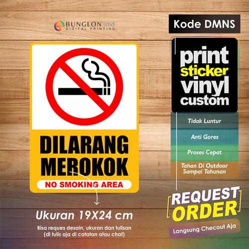 Jual STIKER DILARANG MEROKOK NO SMOKING AREA + LIMINASI KODE DMNS ...