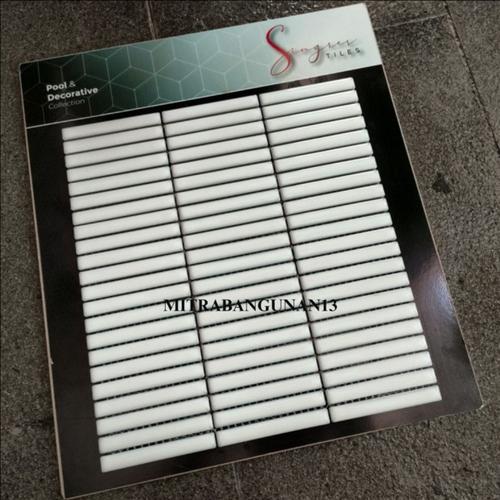 Jual Mosaic Keramik Finger Tile White Glossy - Mosaic Singres Kit Kat ...
