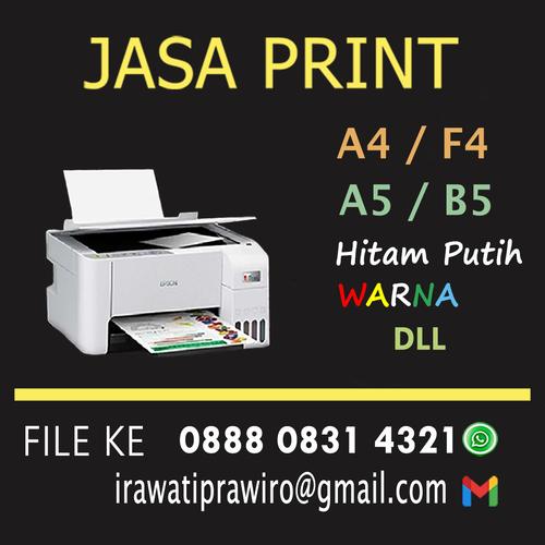 Jual JASA PRINT A4 LETTER B5 A5 F4 CETAK DOKUMEN WARNA HITAM PUTIH - A4 ...
