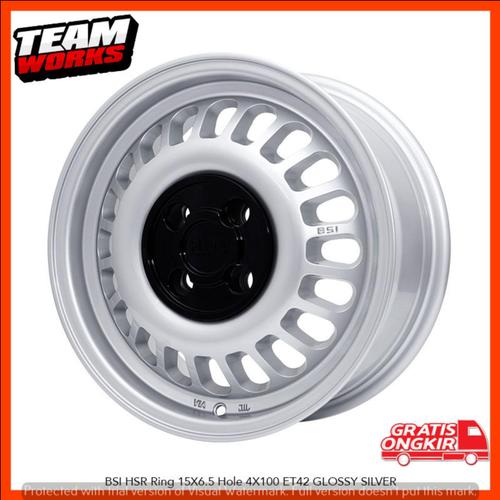 Jual VELG MOBIL RING 15 HSR TYPE BSI PCD4X100 GLOSSY SILVER UNTUK ...