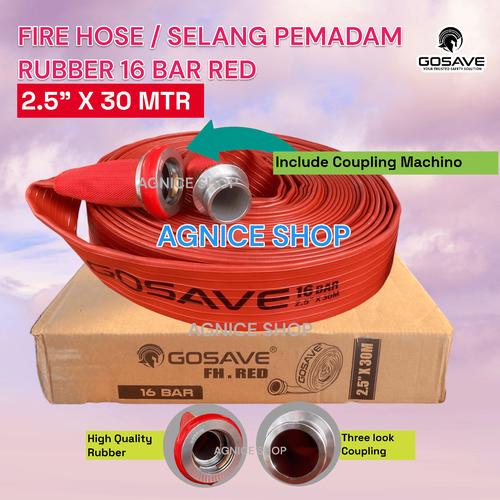 Jual Fire Hose RUBBER / Selang Pemadam UK 2,5 Inch x 30 Mtr GOSAVE 16 BAR - Kab. Bekasi - AGNICE ...