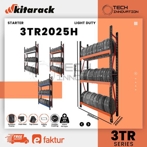 Jual 3TR2025 KITARACK Tire Rack Hitam Series Rak Ban Motor Mobil 300KG ...