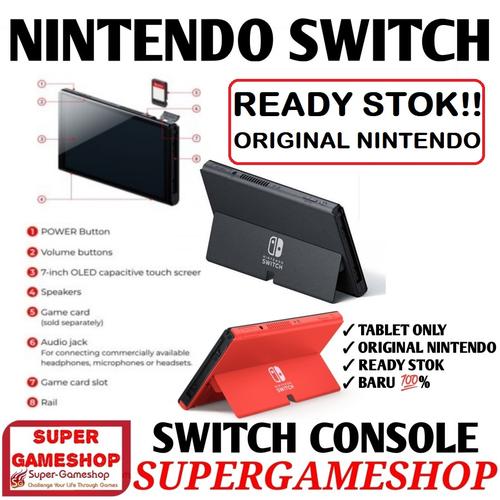 Promo Nintendo Switch Oled Console Switch Oled Red Mario Cfw Tablet