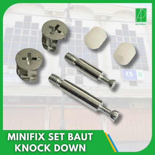 Jual Minifix Besi Knock Down Sambungan Kayu Furniture Casing + Baut Set ...