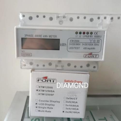 Jual KWH Meter 3 Phase Digital Fort XTM1250SA Direct - 5 (30A) 5 (100A) 10 (60A) 20 (100A) - 10 ...